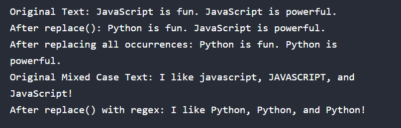JavaScript String replace() Method: Replace Words and Characters